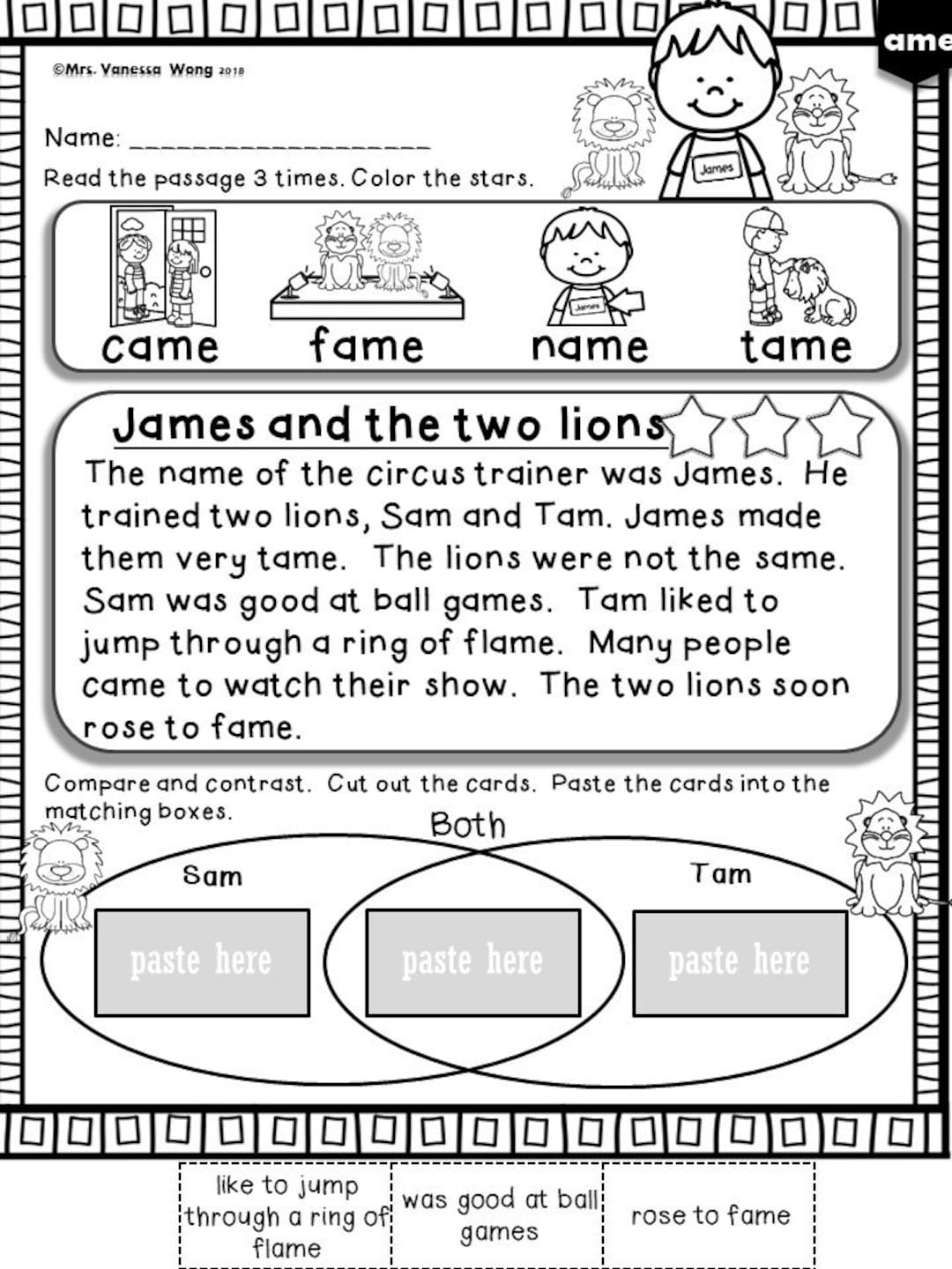 Phonics Reading Comprehension Passages and Activities Long Vowel - Etsy ...