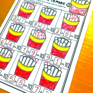 Kindergarten Math Worksheets. Addition: Making Ten. - Etsy