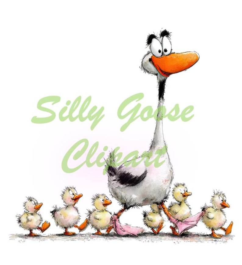 Watercolor Goose Clipart | Funny Animal Art, Decorations (digital ...
