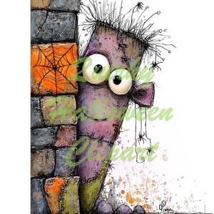 Funny Halloween Clipart Bundle: Peeking Ghosts & Monsters (PNG ...