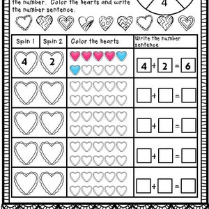 Valentine's Day Activities for Kindergarten Math and Literacy No Prep ...