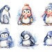 Penguin Clipart, Watercolor Penguin Clipart, Penguins PNG for ...