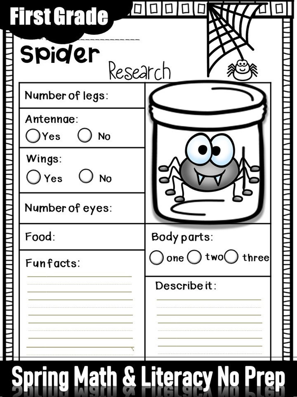 Spring Math and Literacy No Prep Printables First Grade - Etsy