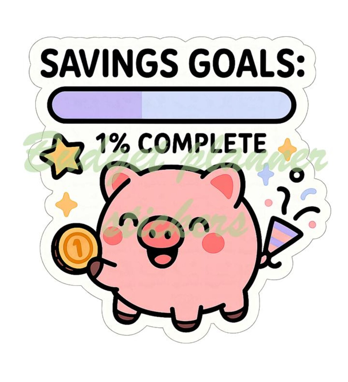 Budget Planner Stickers, Kawaii PNG, Money Stickers, Money Saving ...