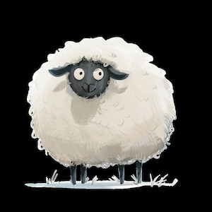 Funny Sheep Watercolor Clipart Bundle: Quirky Farm Animal PNG (digital ...