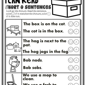 Phonics Short Vowel Activities and Worksheets Short O - Etsy