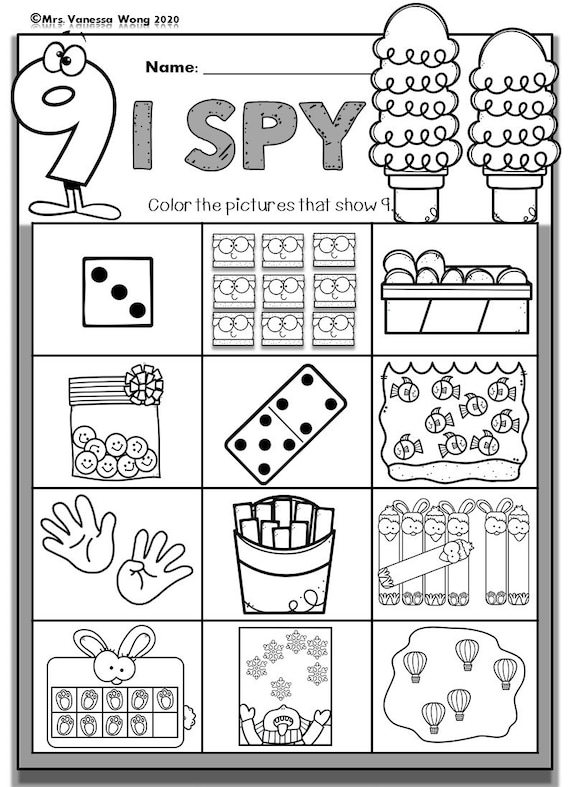 Free Printable Numbers I Spy Count And Color Activity Page For Kids