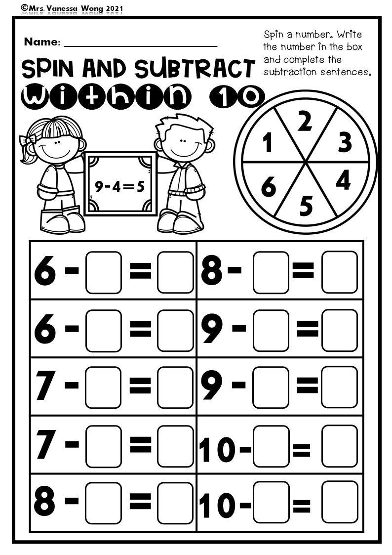Kindergarten Math. Subtraction Bundle - Etsy