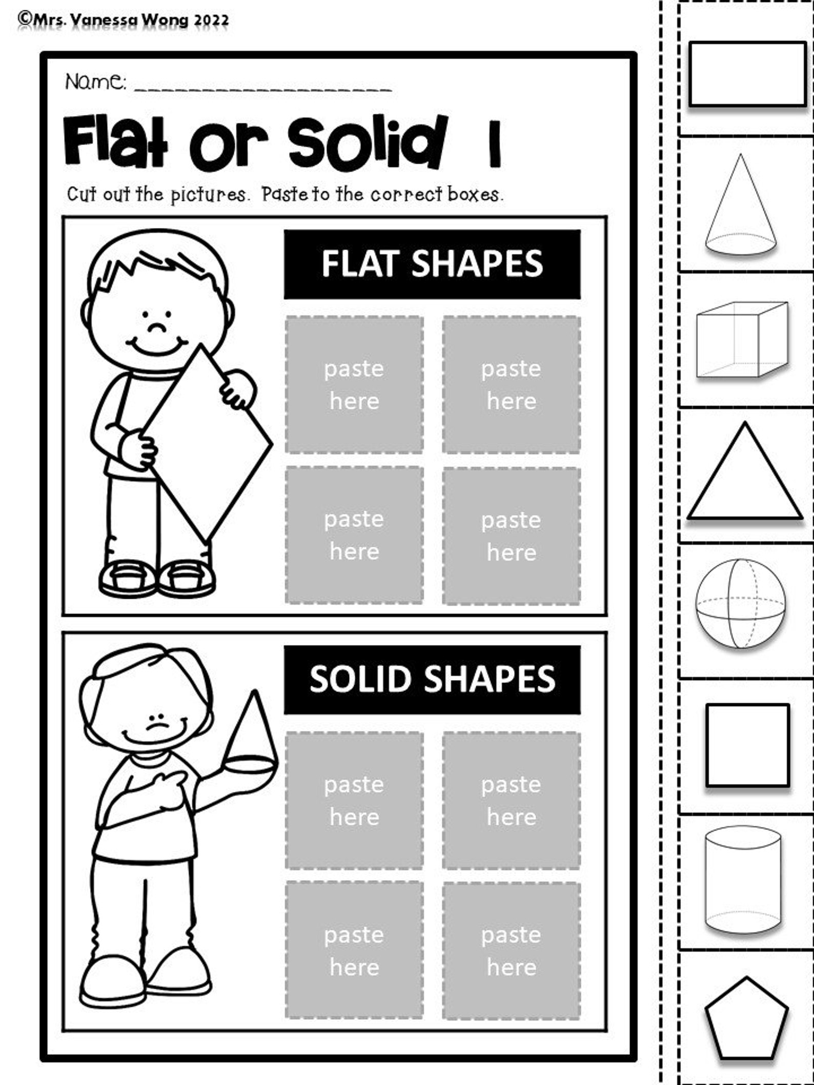 Math Worksheets. 2D 3D Shapes Activities and Worksheets for ...