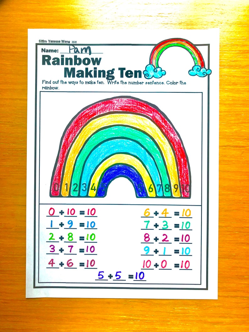 Kindergarten Math Worksheets. Addition: Making Ten. - Etsy