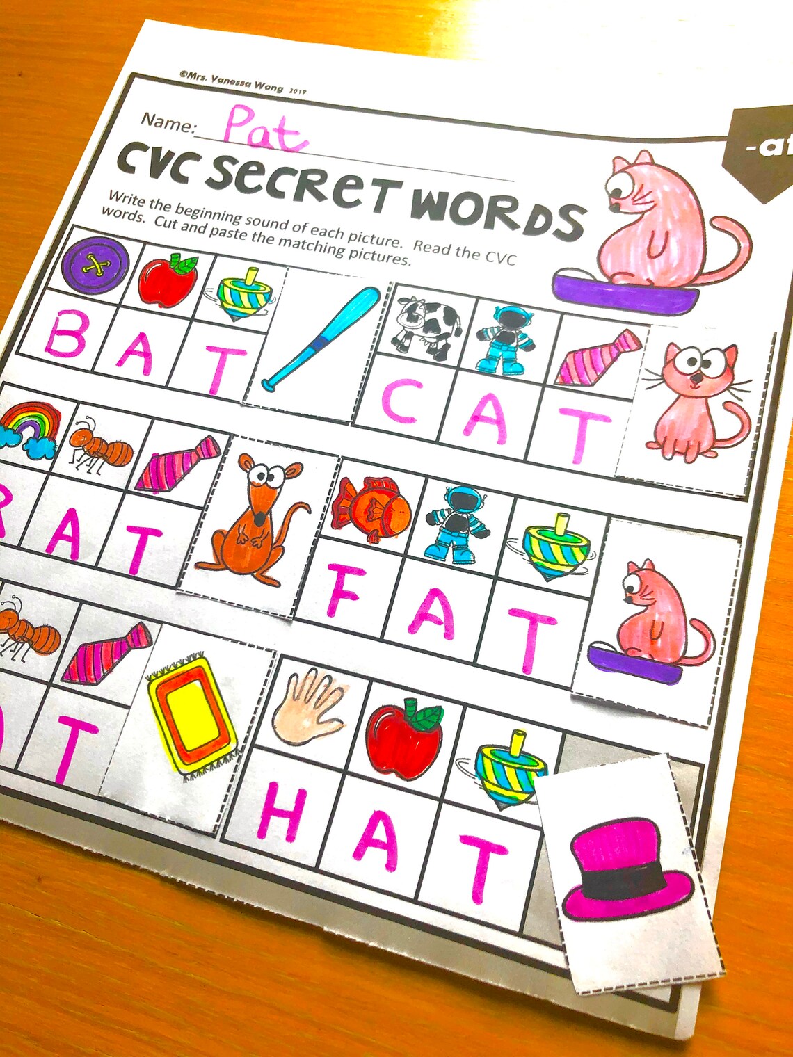 Phonics Worksheets -CVC Secret Words (kindergarten/first Grade) - Etsy