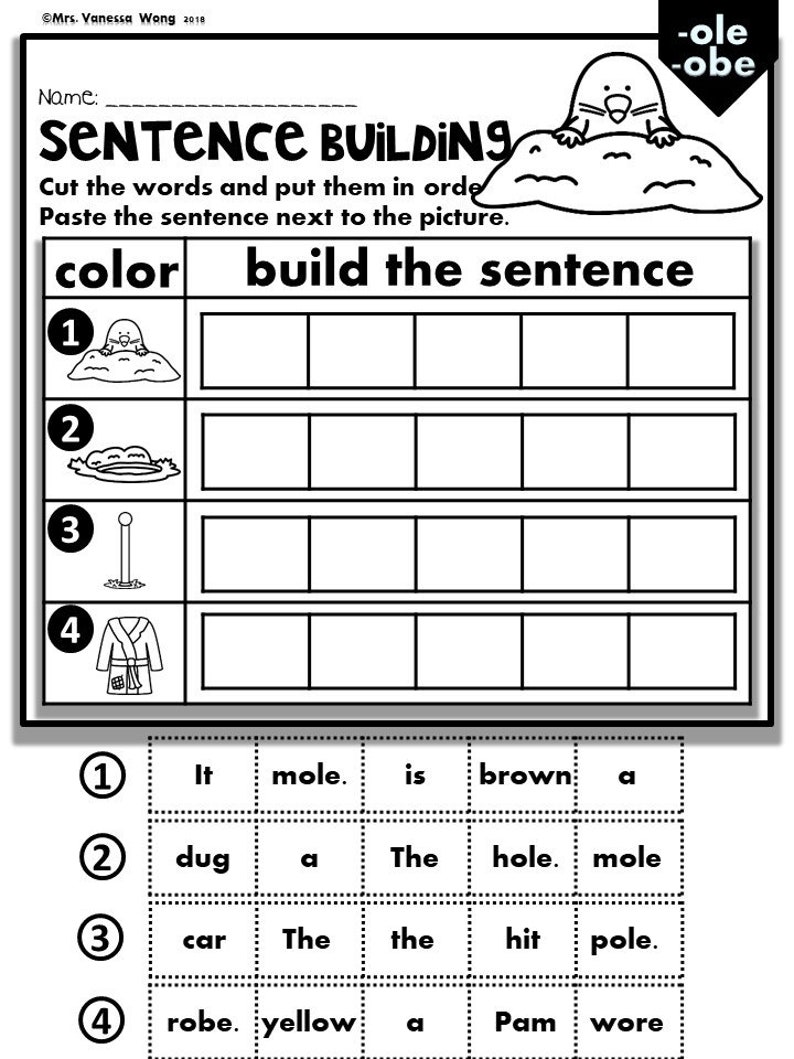 Phonics CVCE Long Vowels sentence Building - Etsy Hong Kong