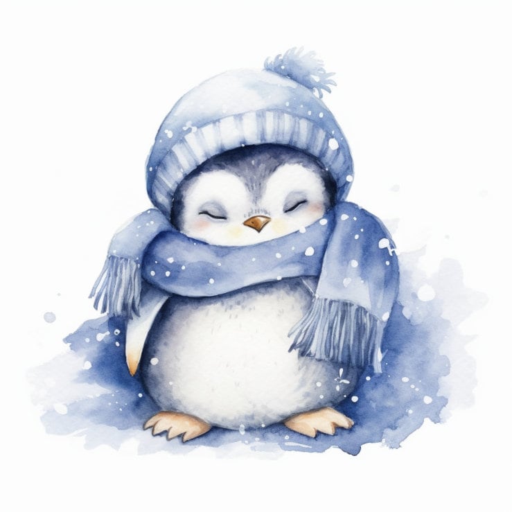Penguin Clipart, Watercolor Penguin Clipart, Penguins PNG for ...