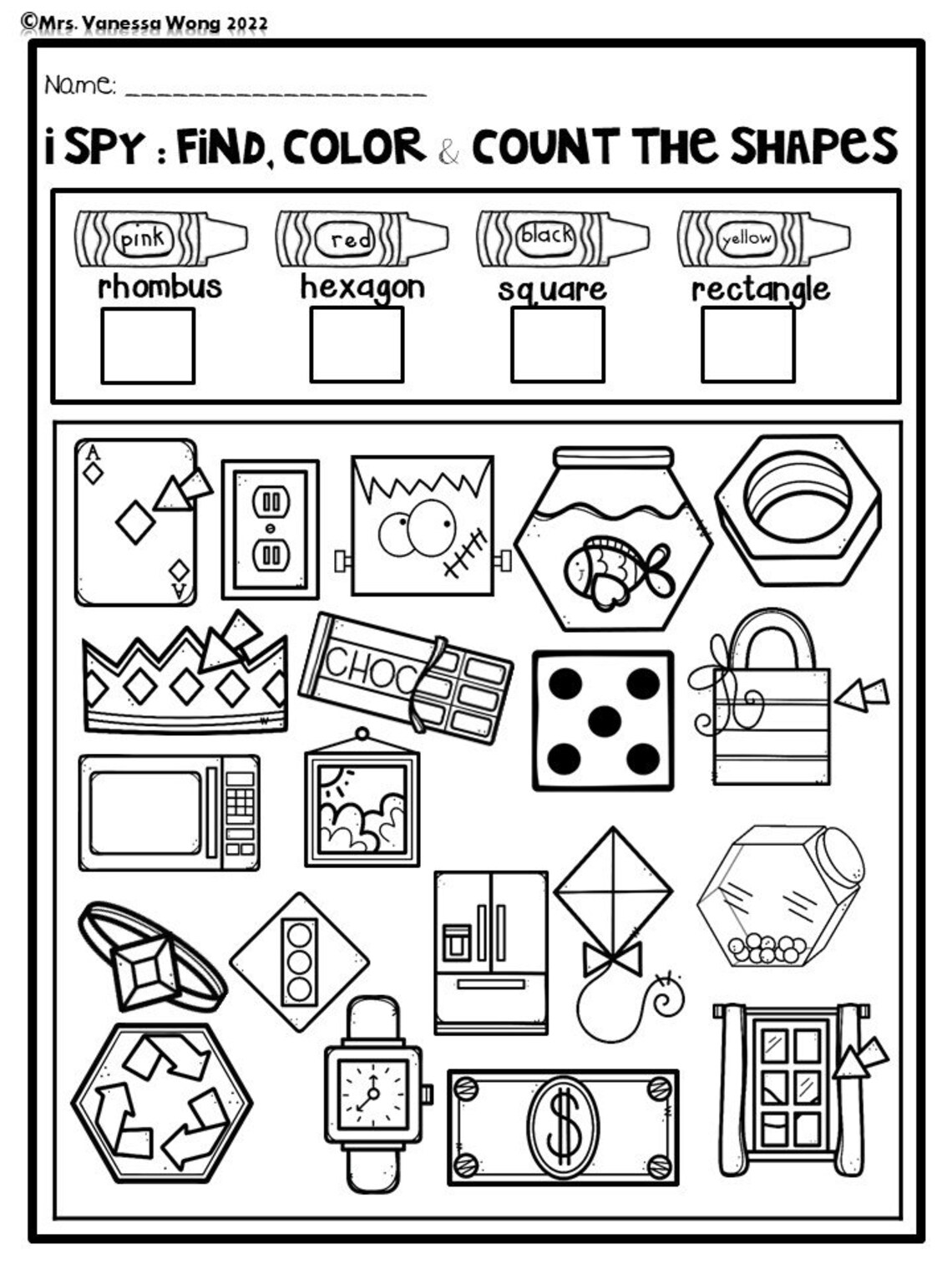 Math Worksheets 2D Shapes Activities and Worksheets for Kindergarten. I ...