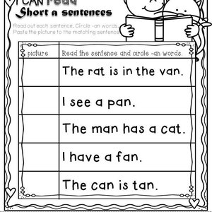 Phonics Short Vowel Activities and Worksheets Short A - Etsy