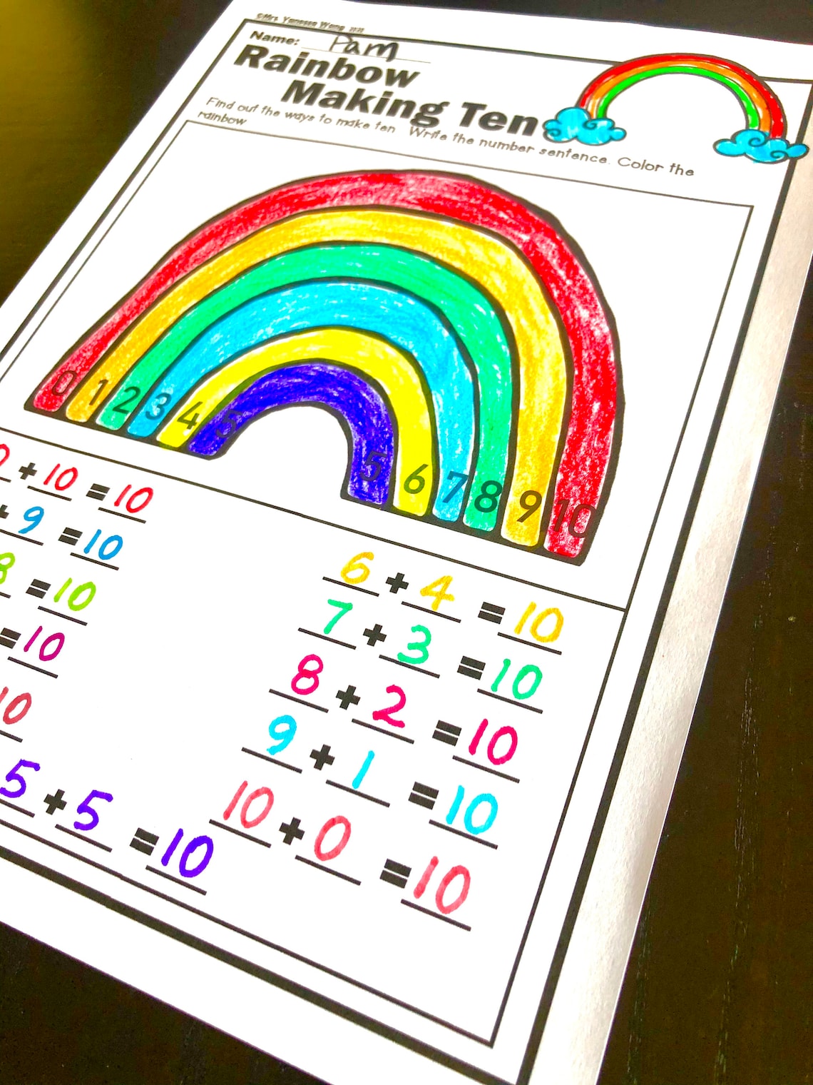 Kindergarten Math Worksheets. Addition: Making Ten. - Etsy
