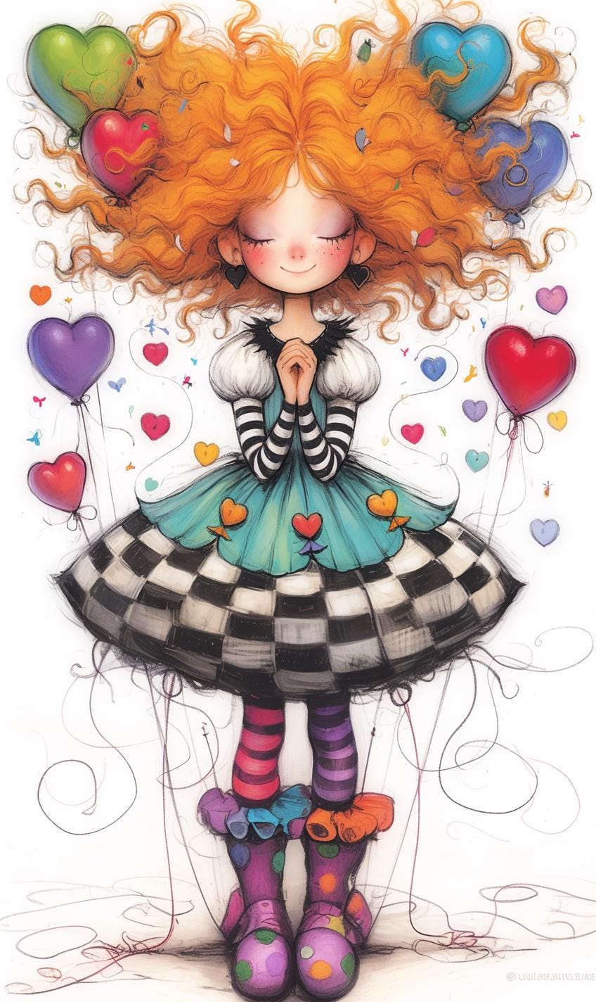 Whimsical Girl Clipart: Watercolor Fantasy PNG Jpgs (digital Download ...