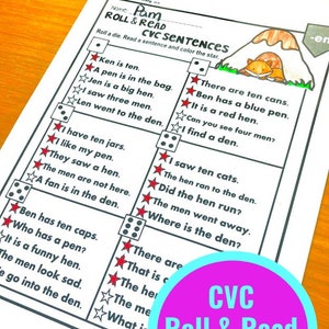 Phonics Printables Set 1 : CVC Fluency Bundle - Preschool/kindergarten ...
