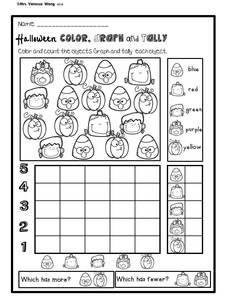 Halloween Activities for Kindergarten Math and Literacy No Prep ...