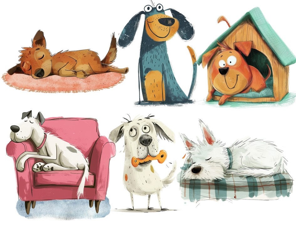 Funny Dog Clipart Bundle | Quirky Dog Clipart Bundle | Silly Farm ...