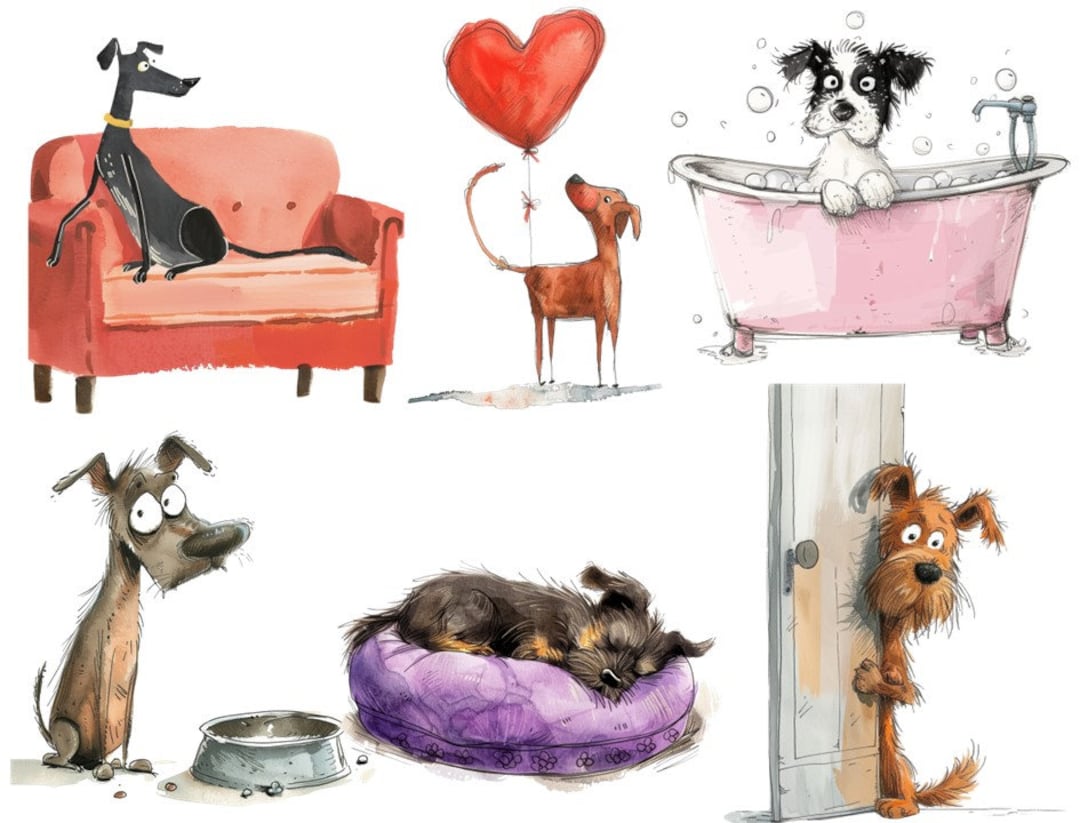 Funny Dog Clipart Bundle | Quirky Dog Clipart Bundle | Silly Farm ...