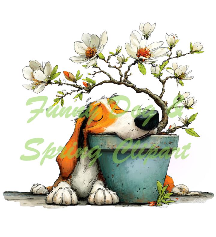 Watercolor Funny Dog Clipart – 62 PNG Spring Designs (digital Download ...