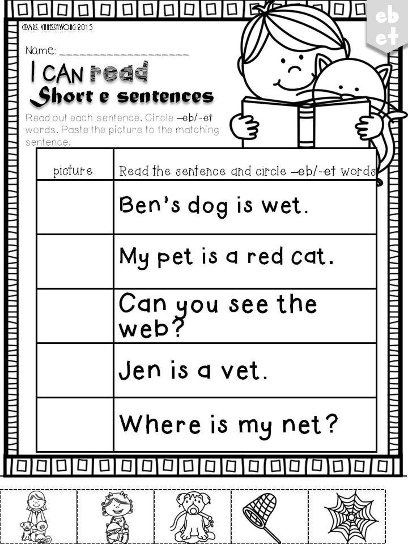 Phonics Short Vowel Activities and Worksheets Short E - Etsy