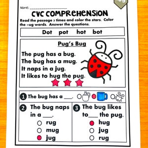 Phonics Printables Set 1 : CVC Fluency Bundle - Preschool/kindergarten ...