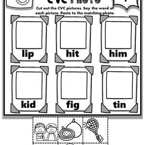 Phonics Worksheets - CVC Photos - Etsy