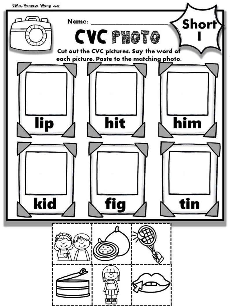 Phonics Worksheets - CVC Photos - Etsy