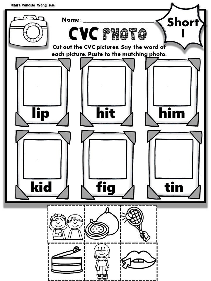 Phonics Worksheets - CVC Photos - Etsy
