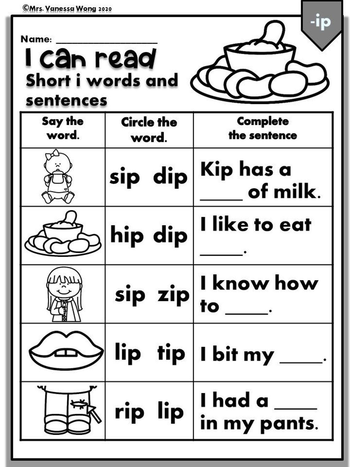 Phonics Short Vowel Activities and Worksheets Short I - Etsy