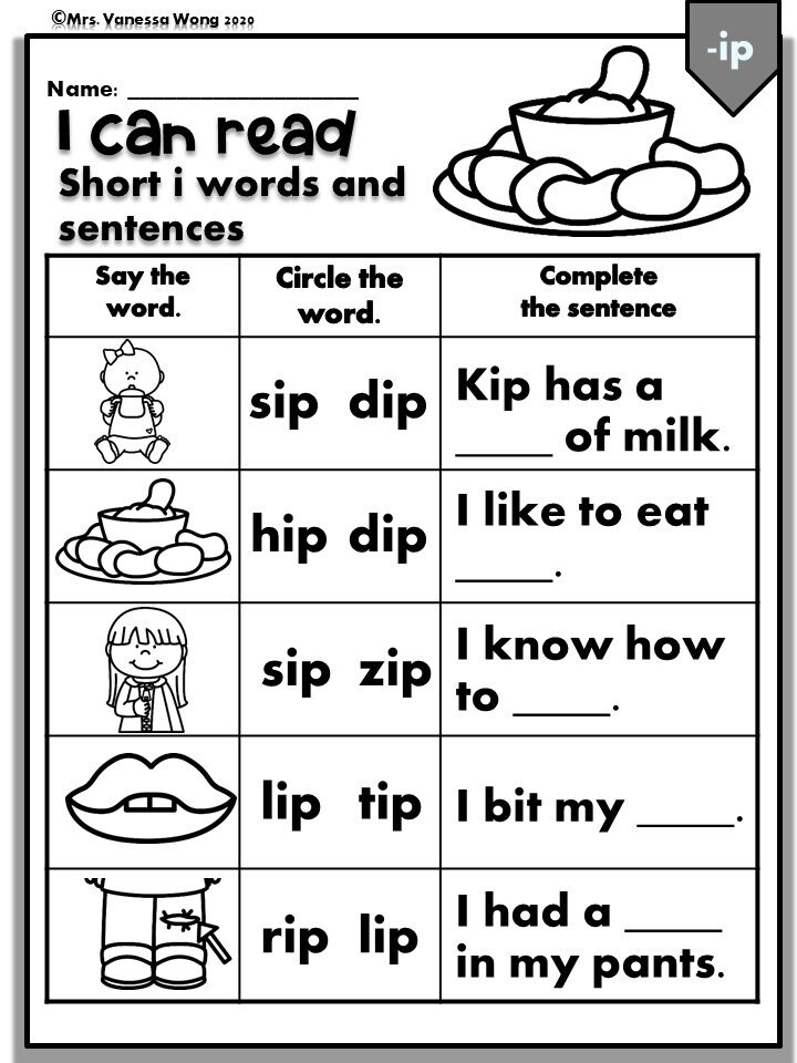 Phonics Short Vowel Activities and Worksheets Short I - Etsy