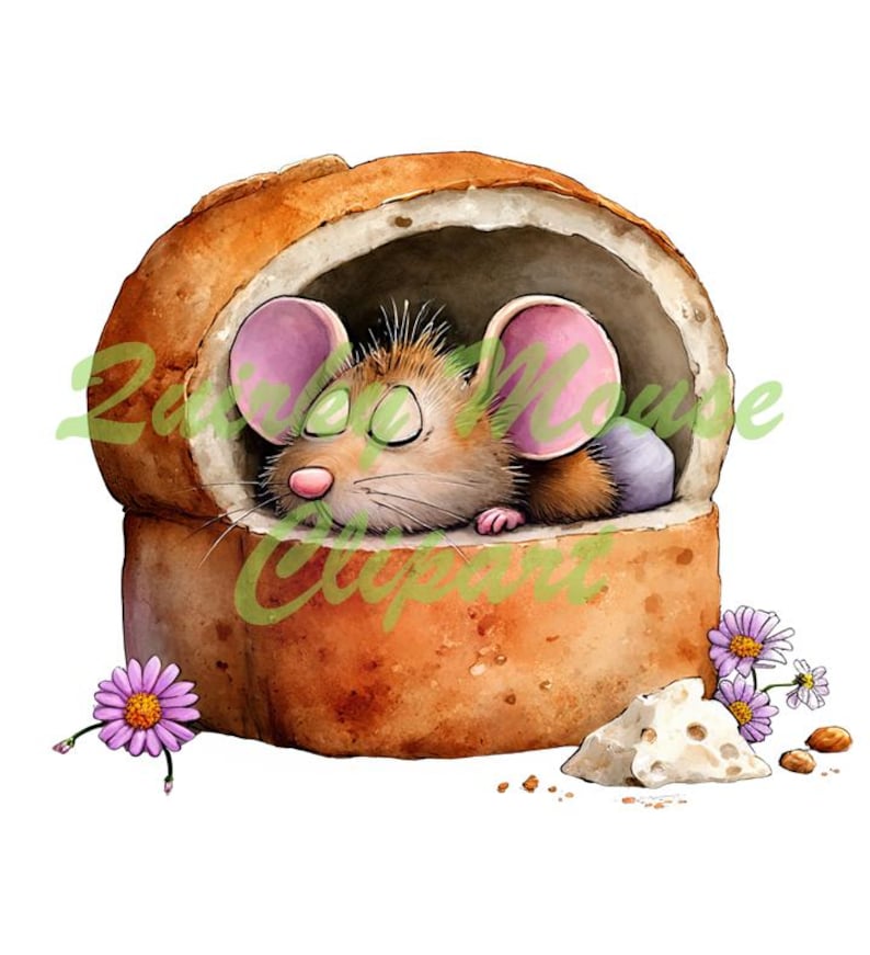 Watercolor Mouse Clipart: 52 Funny Animal Images (digital Download ...
