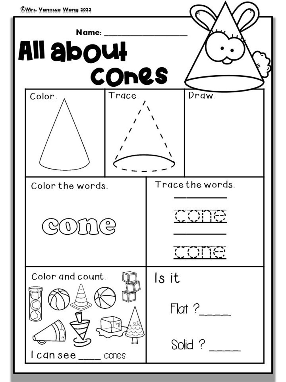 2D & 3D Shapes Worksheets: Preschool Kindergarten Activities - Etsy