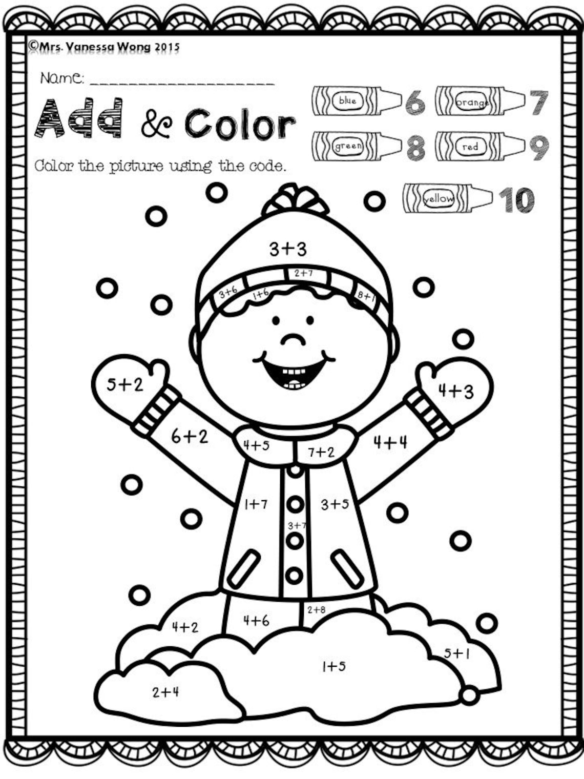 Kindergarten Worksheets. Math and Literacy Worksheets With Winter Theme ...