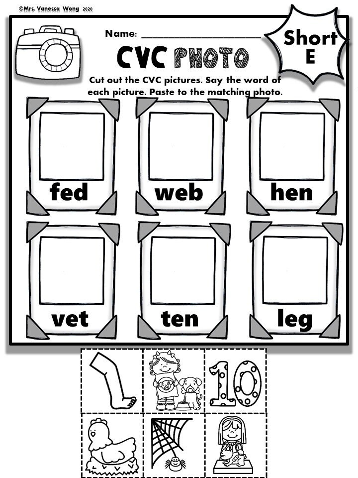 Phonics Worksheets - CVC Photos - Etsy