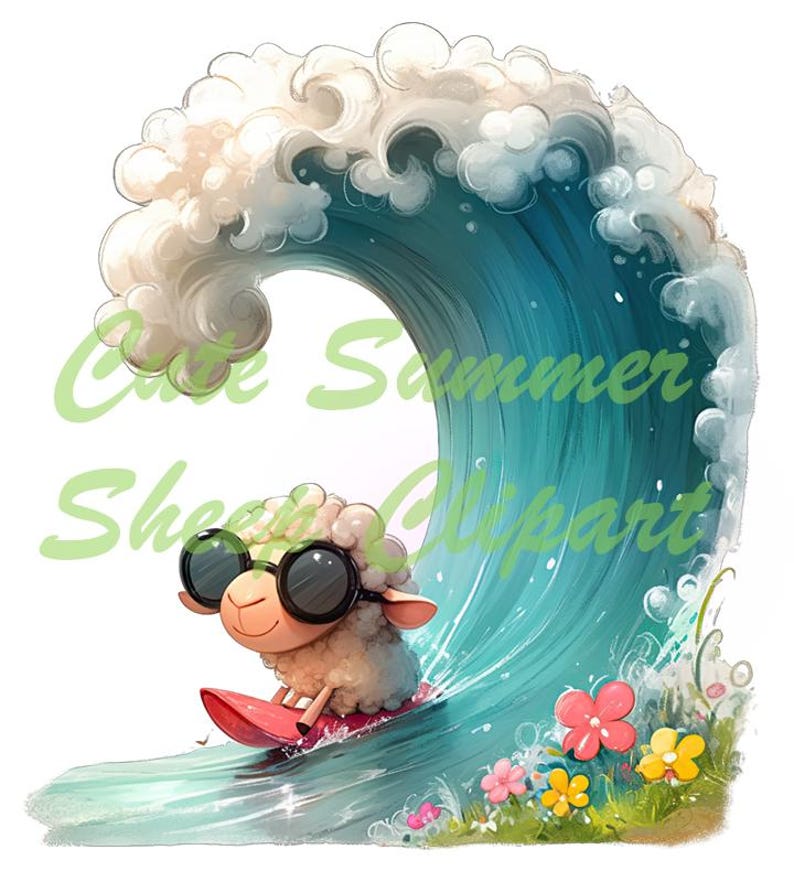 Quirky Sheep | Summer Clipart | Quirky Clipart Watercolor | Summer ...