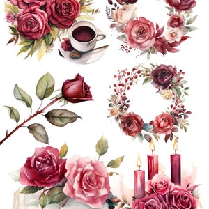 Rose Clipart, Flower Clipart, Digital Paper Craft, Card Making, for ...