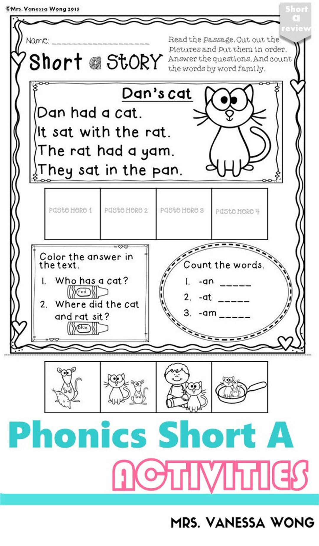 Phonics Short Vowel Worksheets Bundle - Etsy