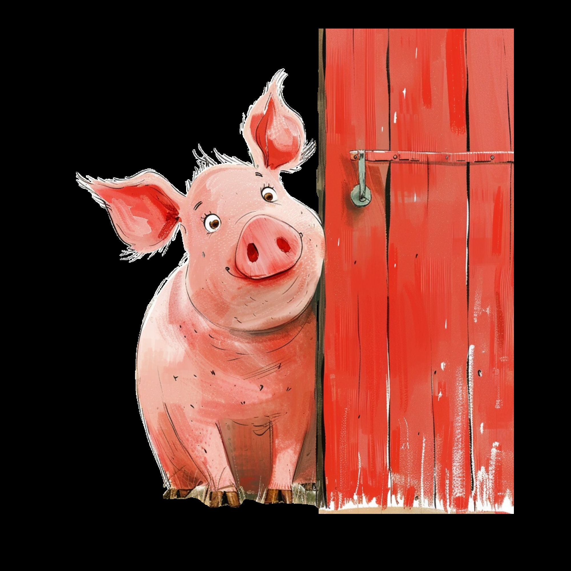 Funny Pig Watercolor Clipart Bundle: Quirky Farm Animals (PNG ...