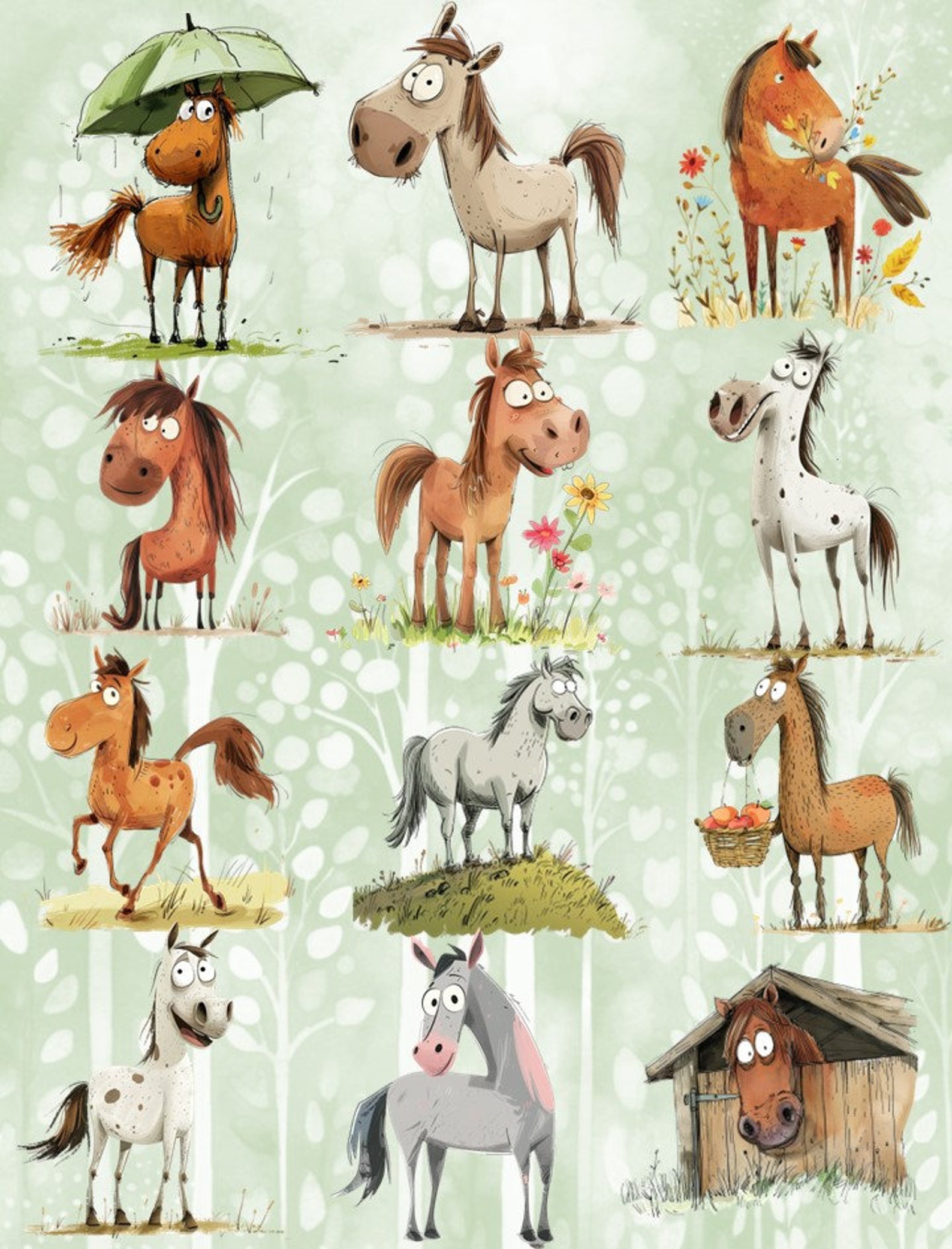 Funny Farm Animal Clipart Bundle Quirky Animal Clipart Bundle Silly ...
