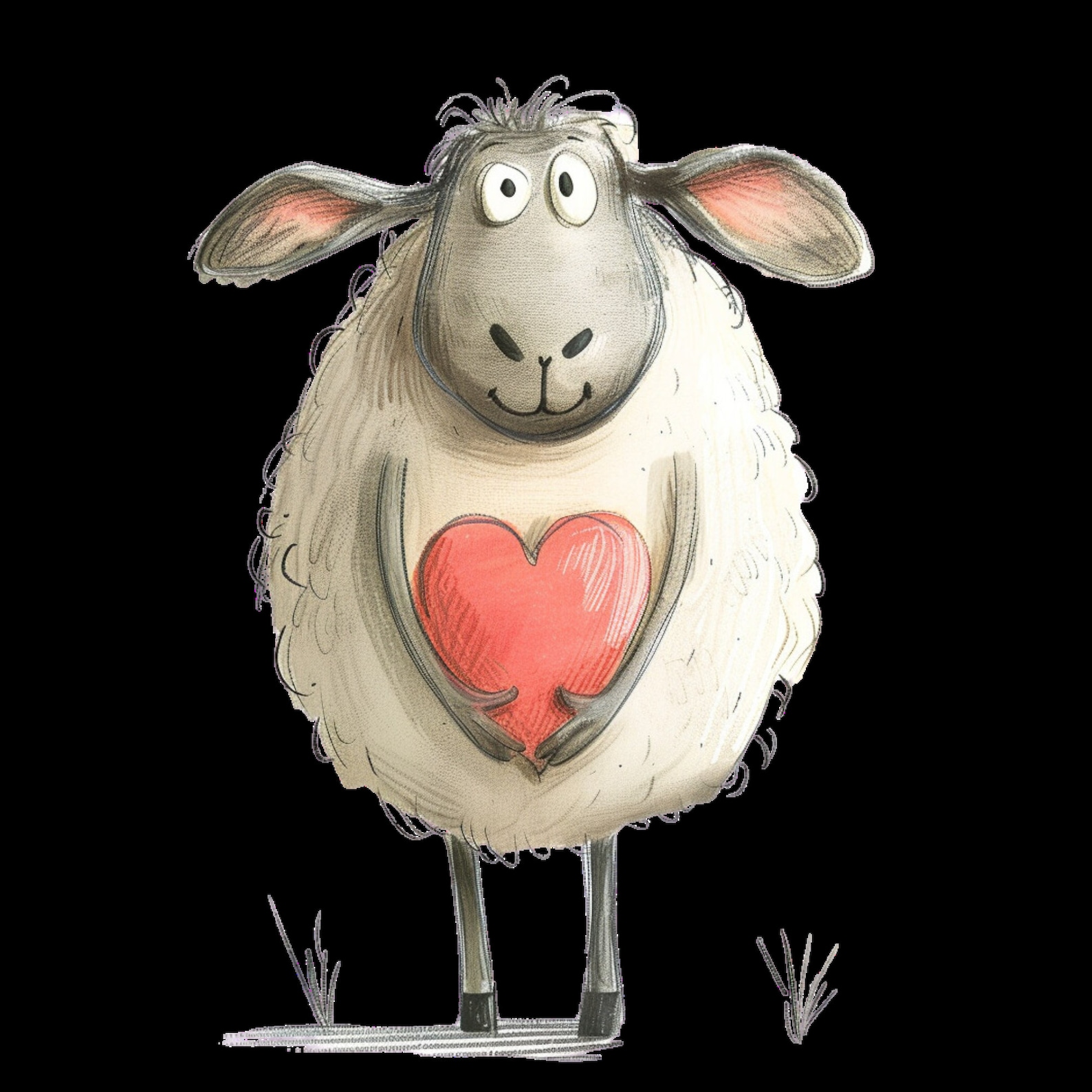 Funny Sheep Watercolor Clipart Bundle: Quirky Farm Animal PNG (digital ...