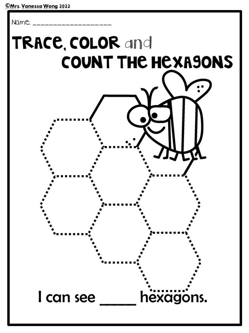 2D Shape Tracing Worksheets: Preschool Kindergarten Math (PDF Pattern ...