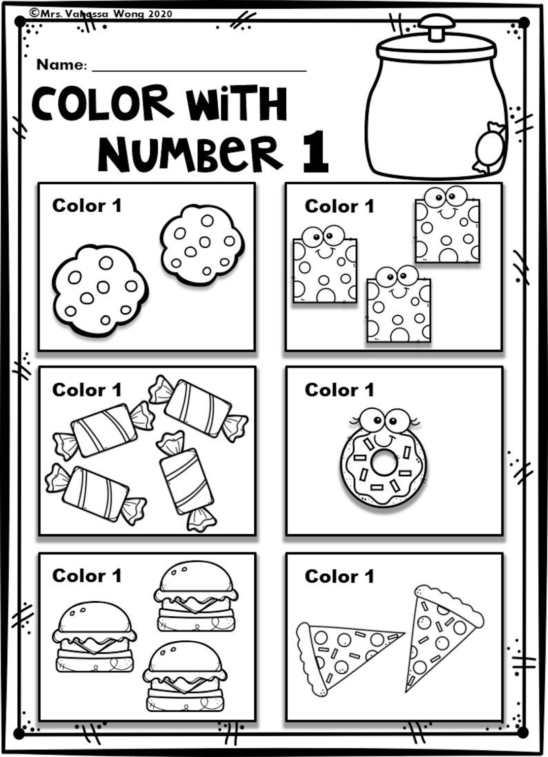 Kindergarten Math : Numbers 1-10 Color the Number, Homeschooler Math ...