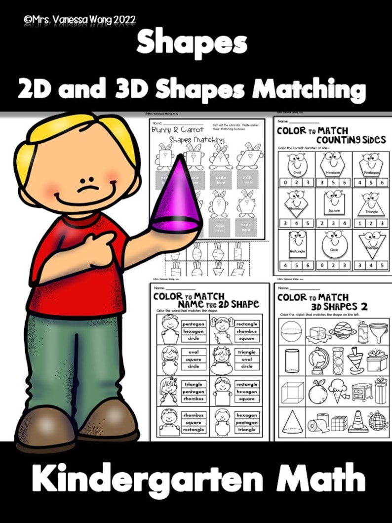 Math Worksheets 2D and 3D Shapes Activities and Worksheets for ...
