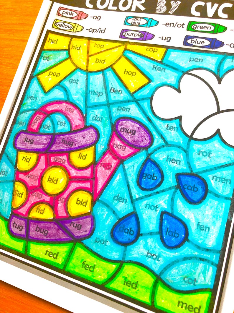 Phonics Worksheets-cvc Color by Code Bundle. Prek Kindergarten - Etsy ...