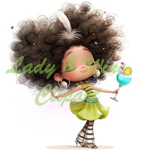 Whimsical Girl Clipart: Watercolor Fashion Illustration (digital ...