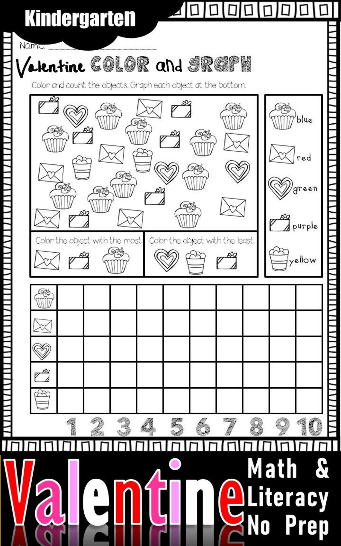 Valentine's Day Activities for Kindergarten Math and Literacy No Prep ...