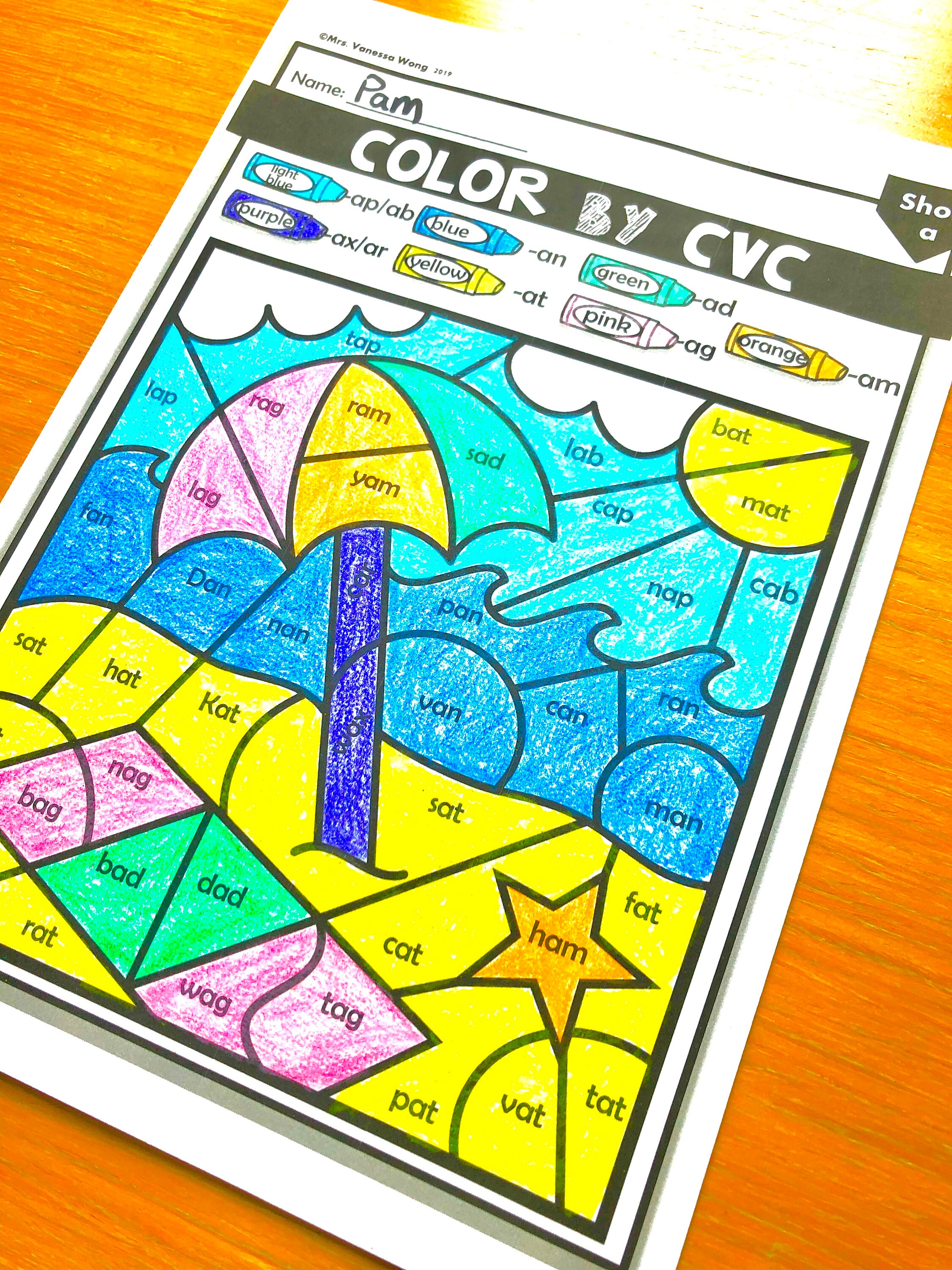 Phonics Worksheets-cvc Color by Code Bundle. Prek Kindergarten - Etsy ...